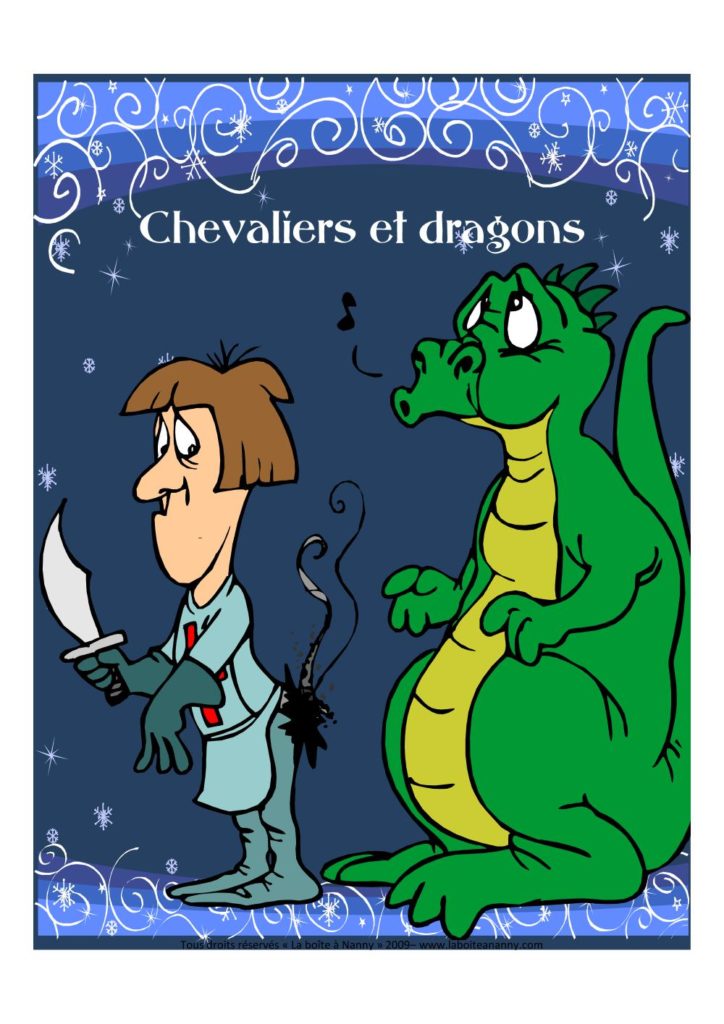 Chevaliers et dragons jeu de société à imprimer : La boîte à Nanny