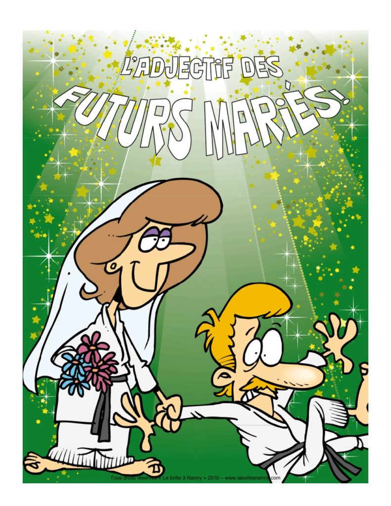L'adjectif des futurs mariés jeu d'ambiance mariage: La boîte à Nanny