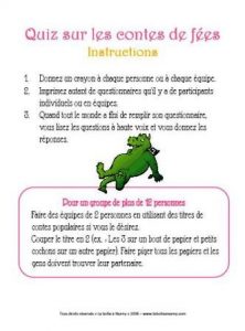 Quiz sur les contes de fées shower de bébé: La boîte à Nanny